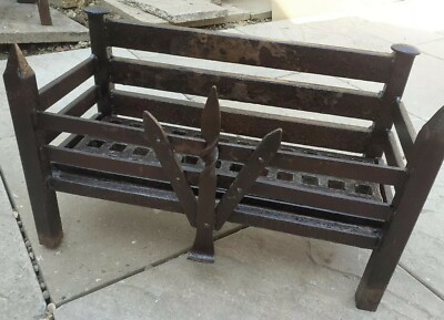 Vintage Old Antique Fire Basket Grate Box Fireplace 1800s cast iron ...