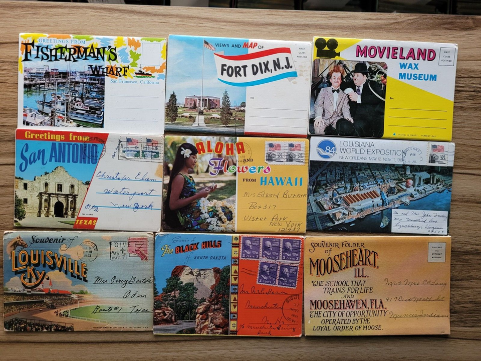 Vintage Lot (18) assorted UNITED STATES SOUVENIR POSTCARD FOLDERS | eBay
