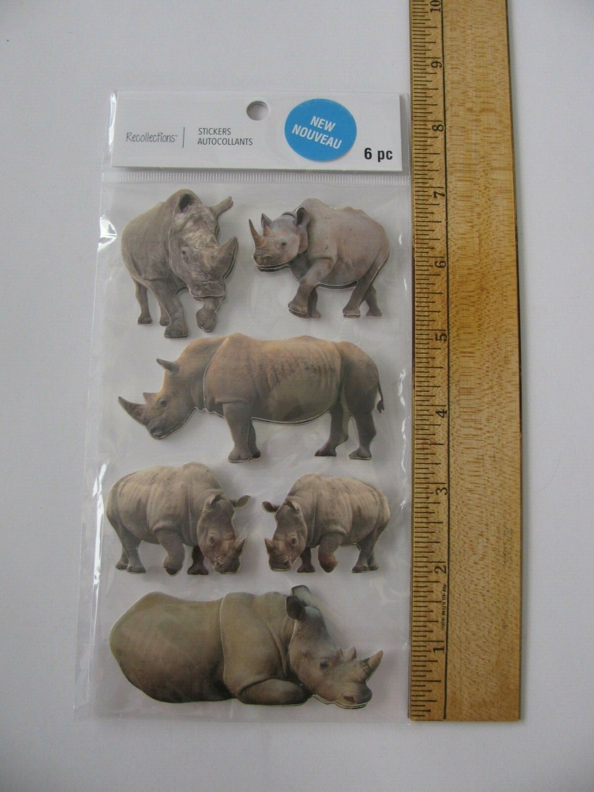 Recollections Dimensional Stickers RHINOCEROS Animals NIP | eBay