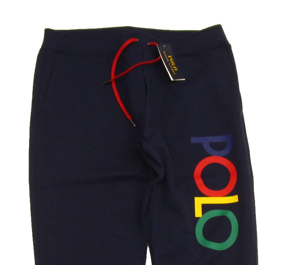 Polo Ralph Lauren Men's Navy Colorblock Double Knit Logo Jogger Pants ...