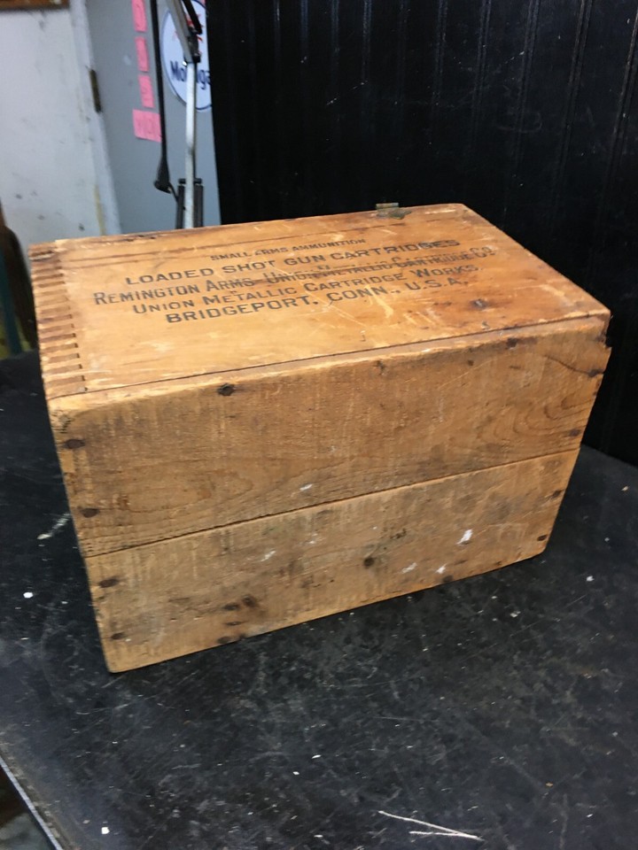 REMINGTON UMC NEW CLUB 12 GA SHOTGUN SHELL EMPTY WOODEN AMMO BOX CRATE ...