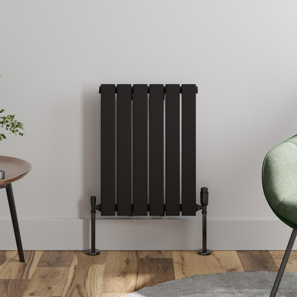 Black Designer Radiator Vertical Horizontal Flat Panel Oval Single ...