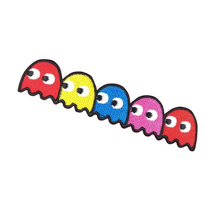 Pacman Ghosts Video Game Pac man Retro Iron On Patch Sew on Embroidered ...