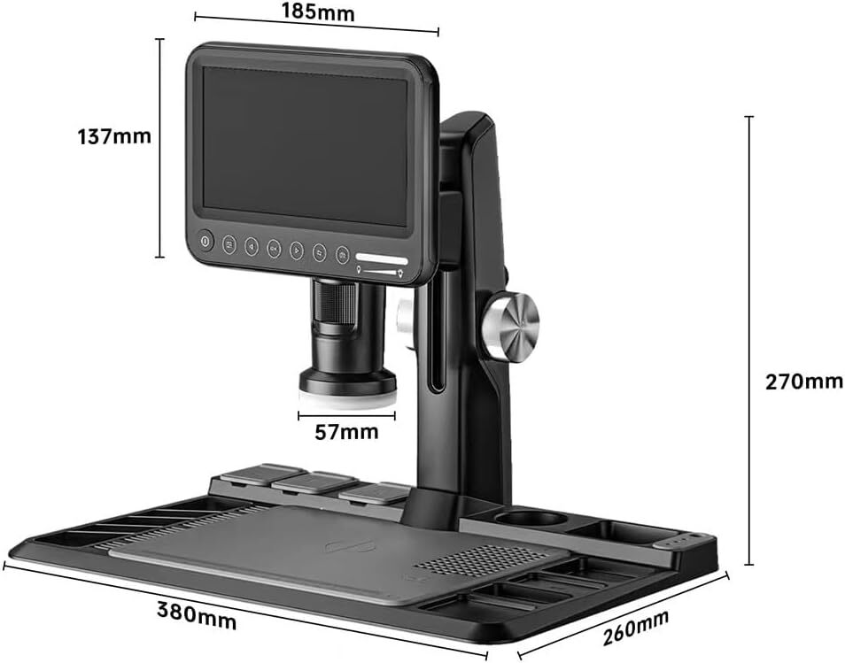 TOMLOV 7" IPS Digital Microscope 1600X Soldering Microscope with work ...