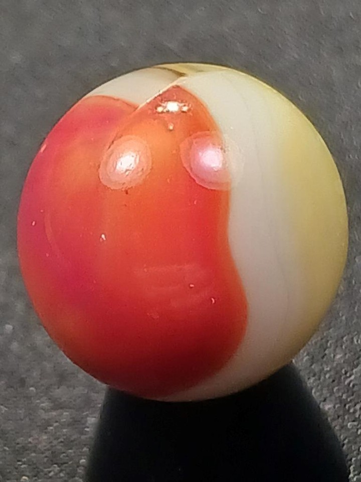 Vitro Agate .56" Buttermilk Red White Patch Near Mint Serious Marble ...
