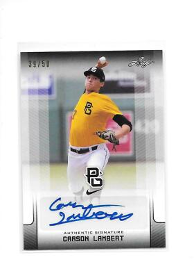 2017 Leaf Perfect Game Carson Lambert Black Auto Autograph 39/50 | eBay