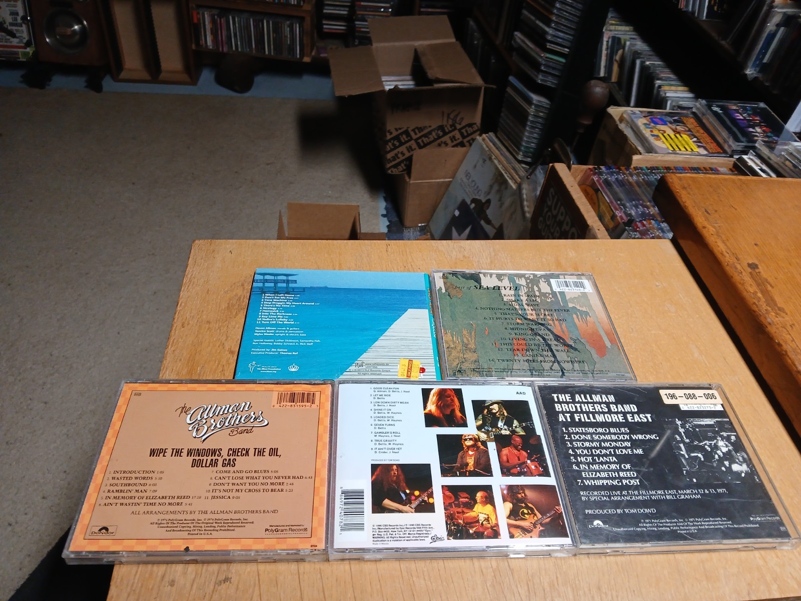 the allman brothers band cd lot/5 Fillmore East,Seven Turns,Wipe the ...