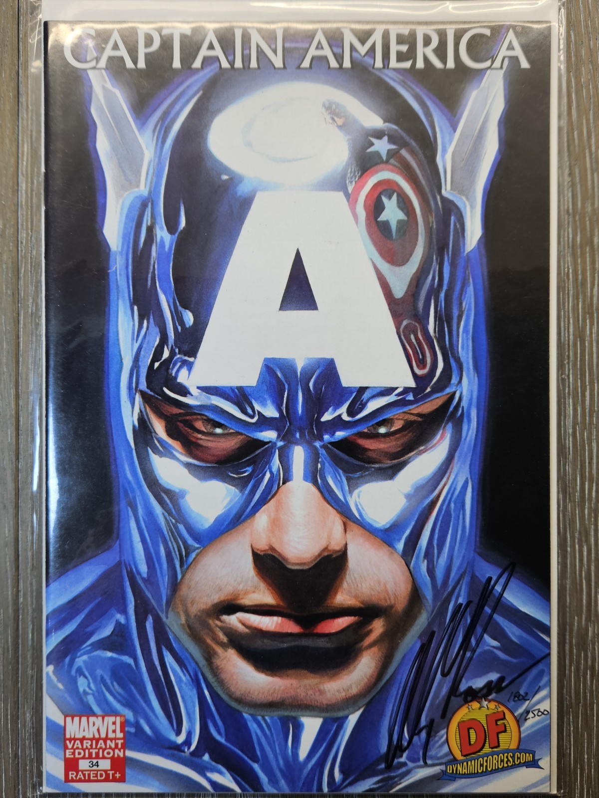 CAPTAIN AMERICA #34 MARVEL DF SIGNED ALEX ROSS VARIANT MARCH 2008 NM+ ...