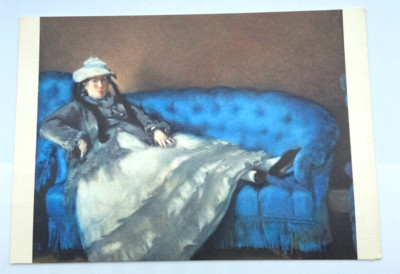 Manet - Portrait of Madame Manet on a Blue Canape Vintage Postcard | eBay