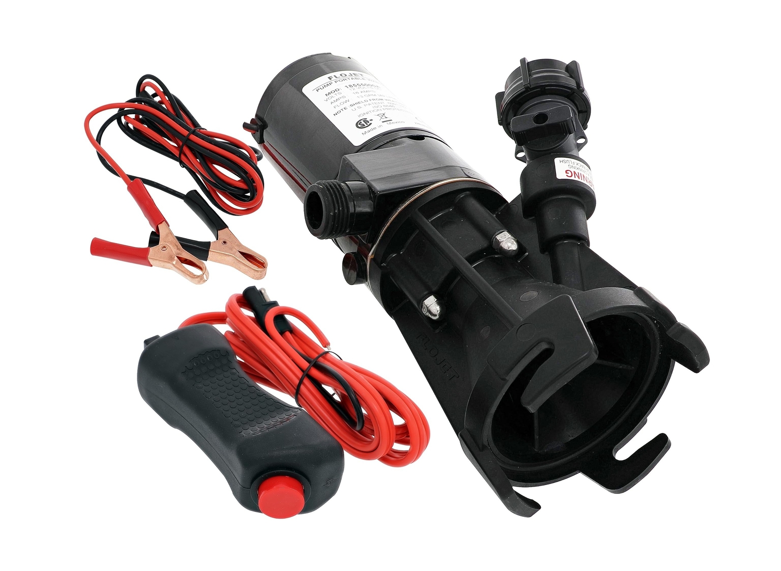 Flojet 18555-000A Portable RV Waste Pump with Garden Hose Discharge ...