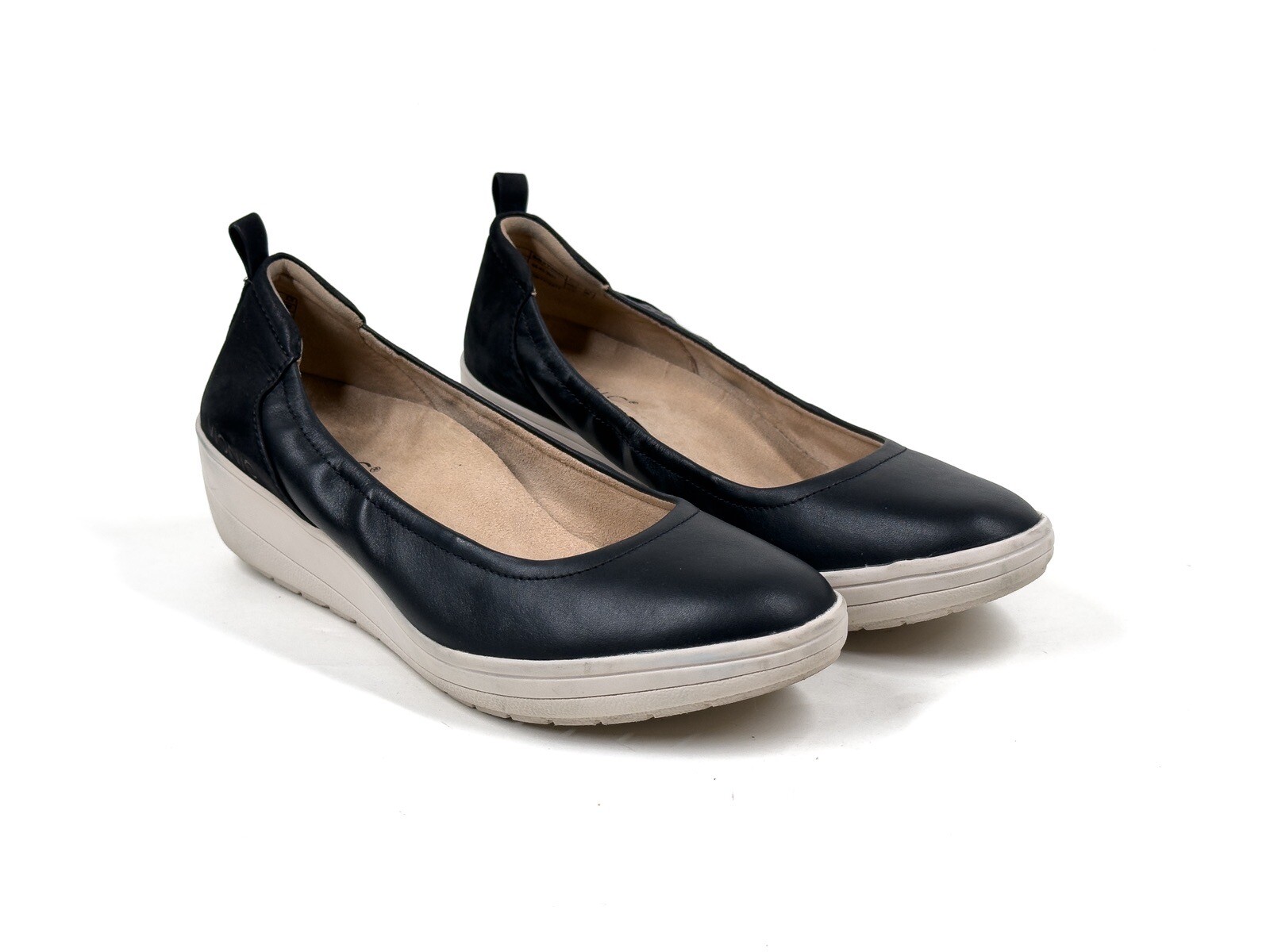 Vionic Womens Jacey Comfort Shoes Leather Suede Slip On Low Heel Wedge ...
