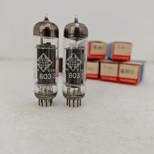 EL803S Telefunken Germany Ulm Halo getter black plate matched pair,same ...