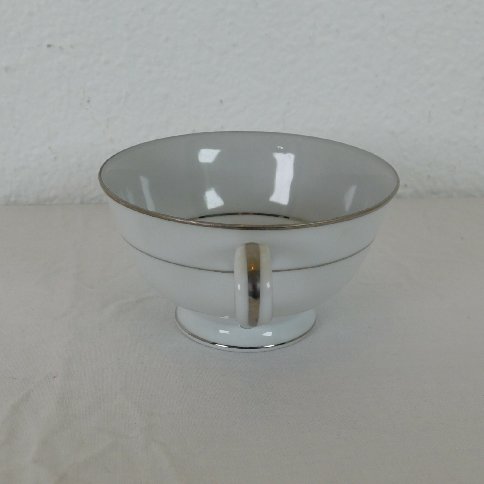 Noritake Grayburn Footed Cup 2.25" tall Platinum Trim Gray Band ...