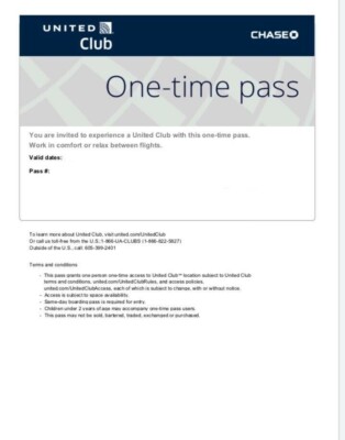 United Club One-Time Pass (Expires 09/20/2025) E-Delivery | eBay