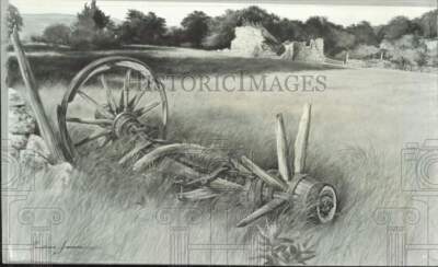 1966 Press Photo A painting of a field in Flint Hills by artist ...