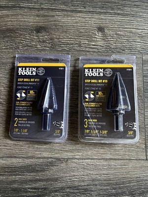 Klein Tools 2-Piece Step Drill Bit Set KTSB11 & KTSB15 | eBay