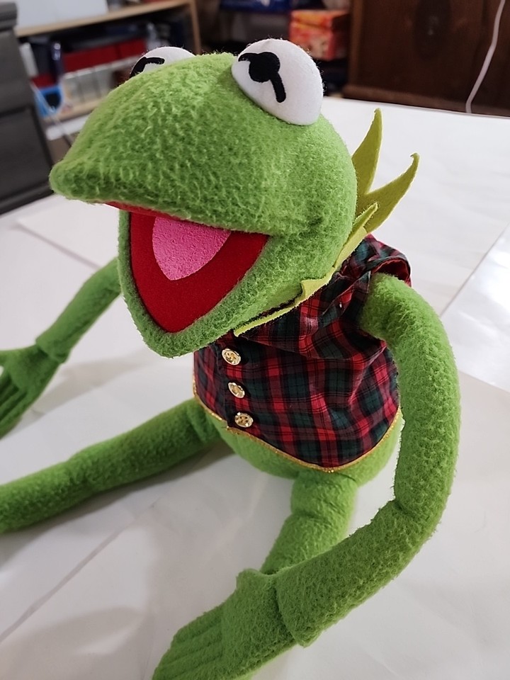 Vintage 80s Muppets 24" Kermit The Frog Plush Bowtie Eden Toys Jim ...