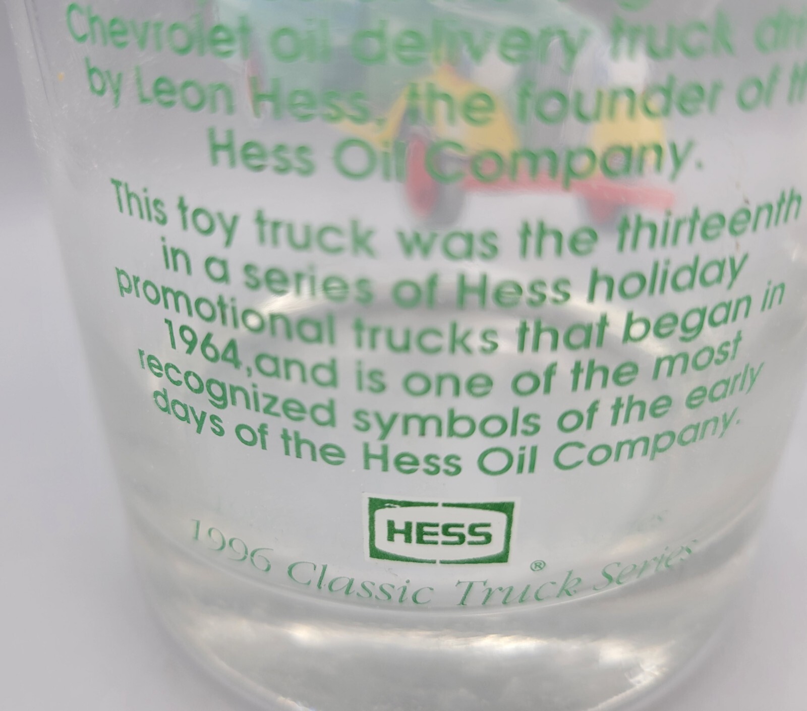 Pair of Hess Glasses "The First Hess Truck" Classic Truck Series 1996 ...