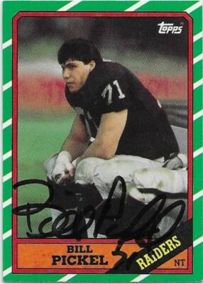 BILL PICKEL Autographed Signed 1986 Topps Football card #68 Oakland ...