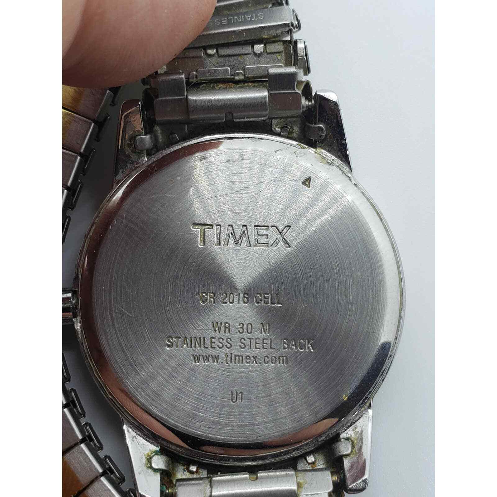 Men's Timex Indiglo watch, Classic style face. Two toned band. Date on ...