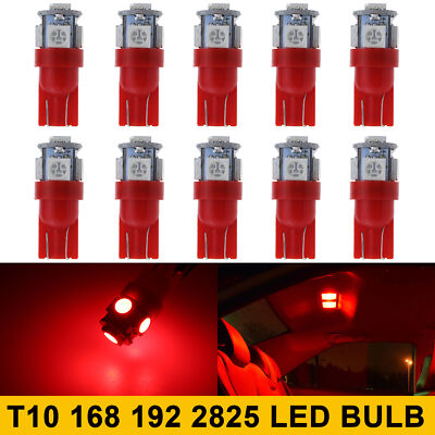 10X T10 LED Bulbs Super Bright Red Interior Map Dome Lights 194 158 168 ...