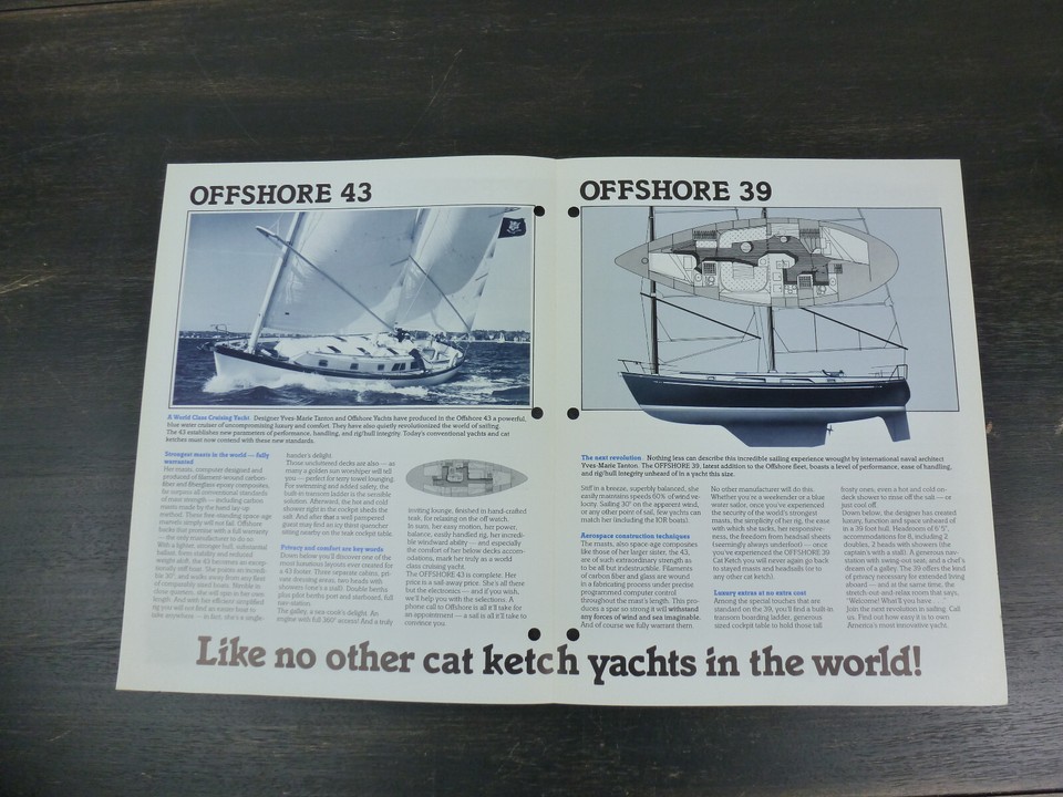 Offshore Cat Ketch original factory sailboat brochure | eBay