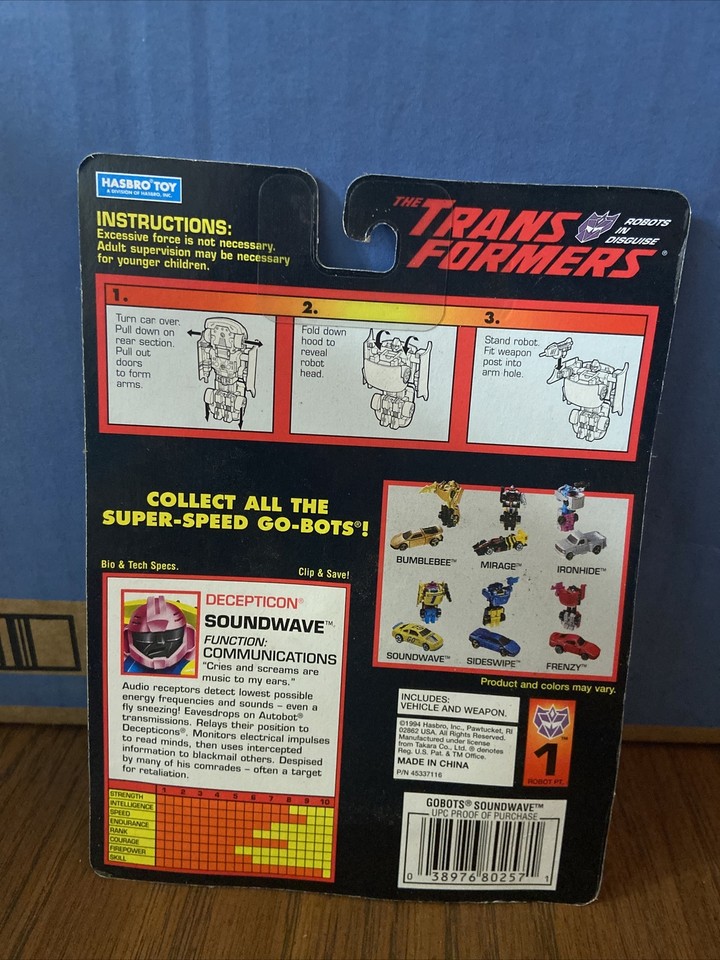 Hasbro Transformers 1994 G2 GoBots Decepticon Soundwave Brand New ...