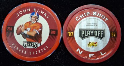 Rare NFL Playoff 1997 John Elway CHIP SHOTS RED #200 Denver Broncos HOF ...