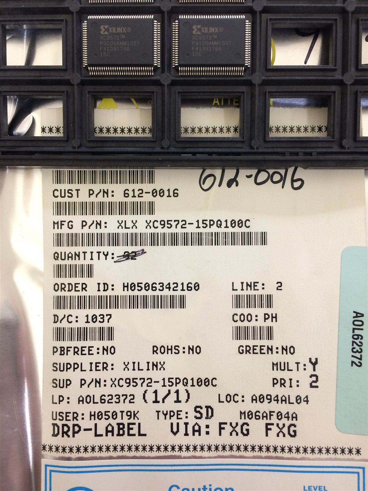 XC9572-15PQ100C XILINX IC CPLD 72 MACRO CELLS 15NS 100 PIN QFP 1 UNIT ...