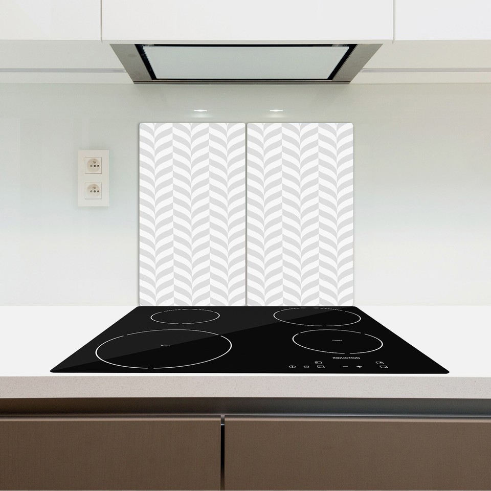 Glass Surface Protector Worktop saver Geometric vector white and grey ...