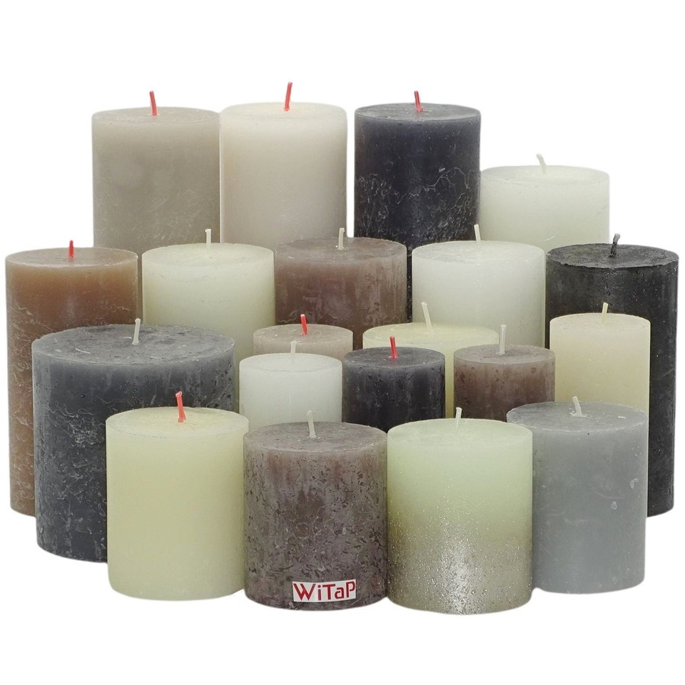 6 kg Rustic Stumpenkerzen Set Kerzen Paket Mix Rustik gemischt nach ...