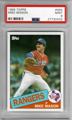 1985 Topps #464 - Mike MASON - PSA 9+++ RC Rangers | eBay