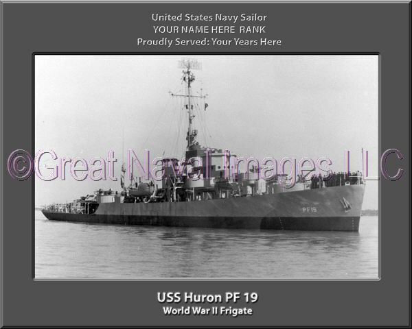 USS Huron PF 19 Personalized Canvas Ship Photo Print Navy Veteran Gift ...