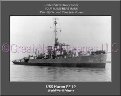 USS Huron PF 19 Personalized Canvas Ship Photo Print Navy Veteran Gift ...