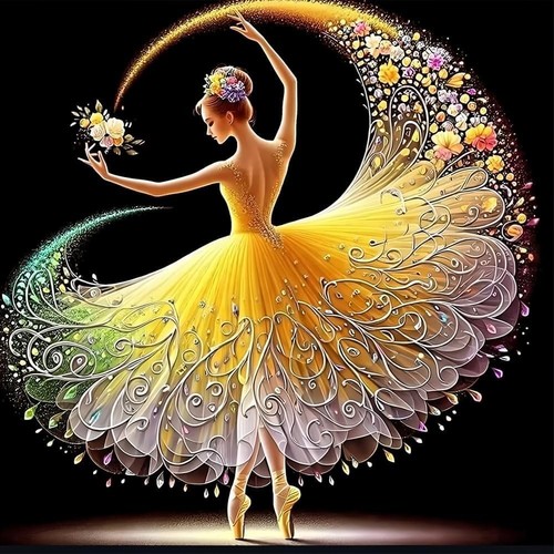 Diamond Painting Kits for Adults Ballet Girl, Lady Round Full Drill ...