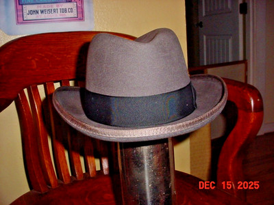 Shannon Phillips Collection Classic Fedora Hat for Men Size L Gray 100% ...