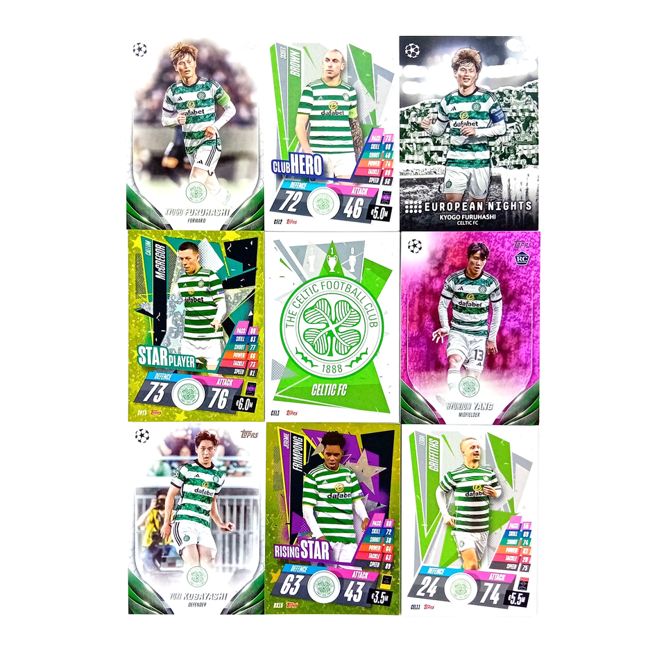 20 Celtic Football Card Bundle Topps Match Attax Mixed Cards Lot Soccer ...