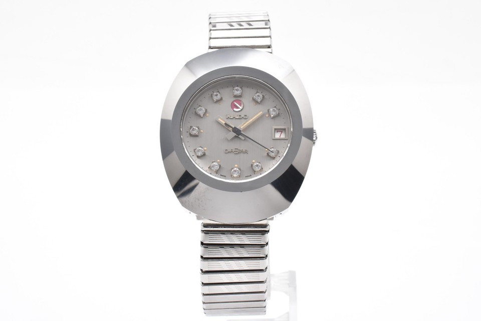 [NEAR MINT] RADO Diastar 1 Date Automatic Watch Silver Men’s Vintage ...