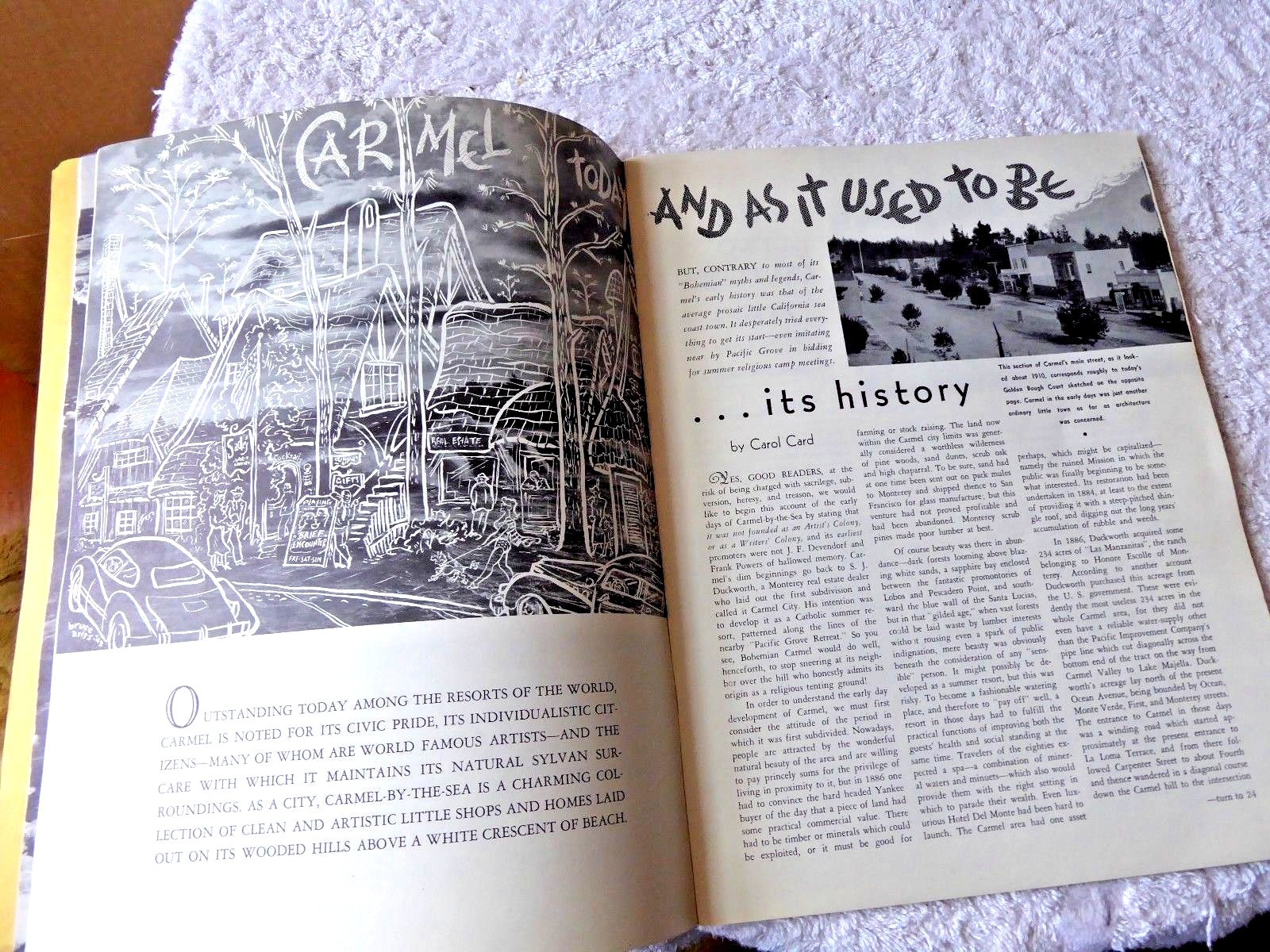 STORY CARMEL CA ARCHITECT ARTISTS 1ST EDITION w/CARTOON MAP BY BRUCE ...