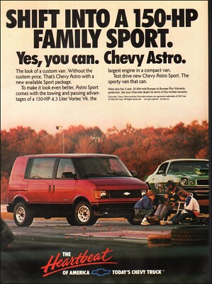 1988 Vintage ad Chevy astro retro van auto vehicle Red photo camero 03 ...