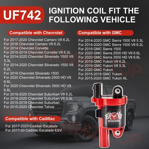 8Pack Ignition Coil+Spark Plug+Wire Set For Chevy Silverado 1500 GMC ...