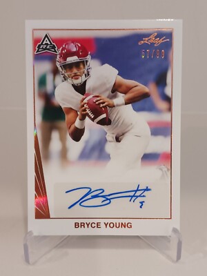 2021 Leaf Bryce Young ROOKIE AUTO Autograph /99 1st Pick Carolina ...