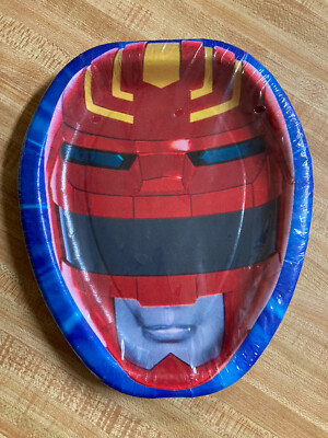 Vintage Mighty Morphin Red Power Rangers 8 Birthday Plates Party ...