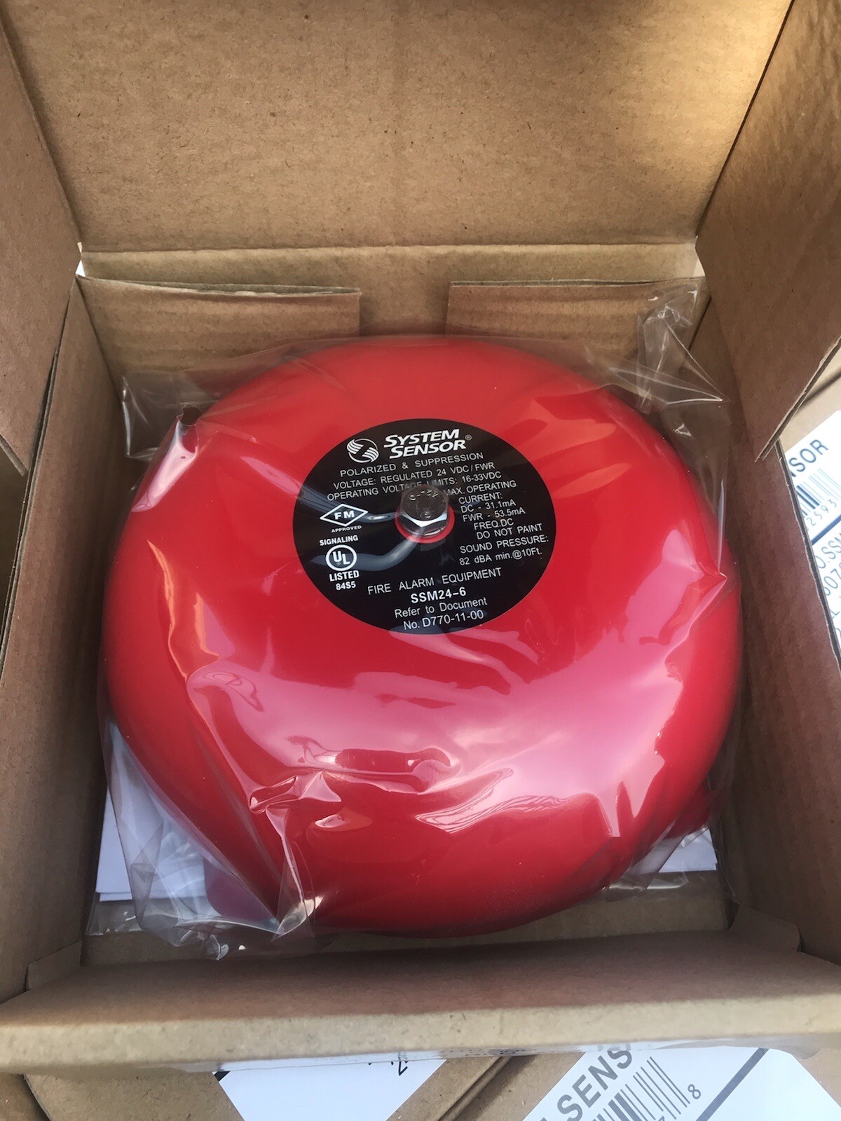 Case Lot Of 10 System Sensor SSM24-6 Fire Alarm Bell 24VDC 6 Inch 6 ...