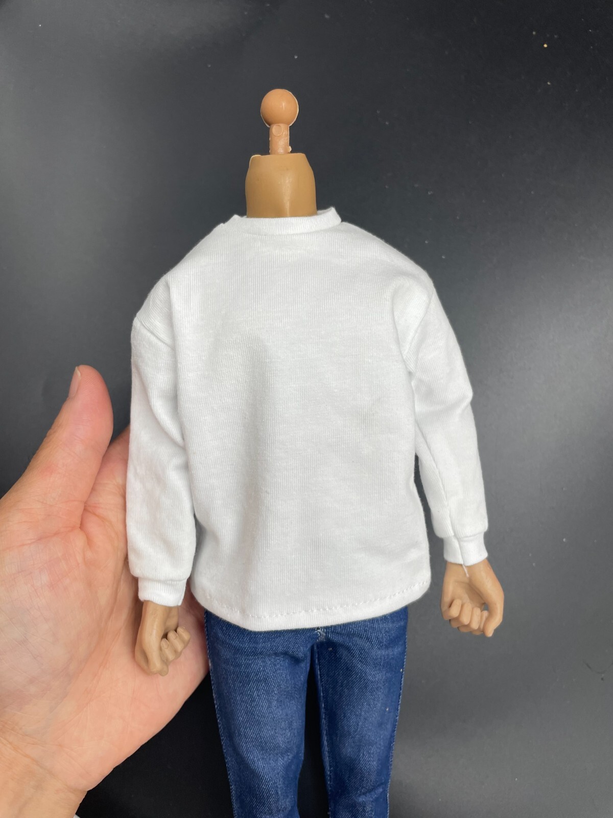 1/6 scale WHITE Long sleeves shirt Tee for 12'' MALE Action Figure ...