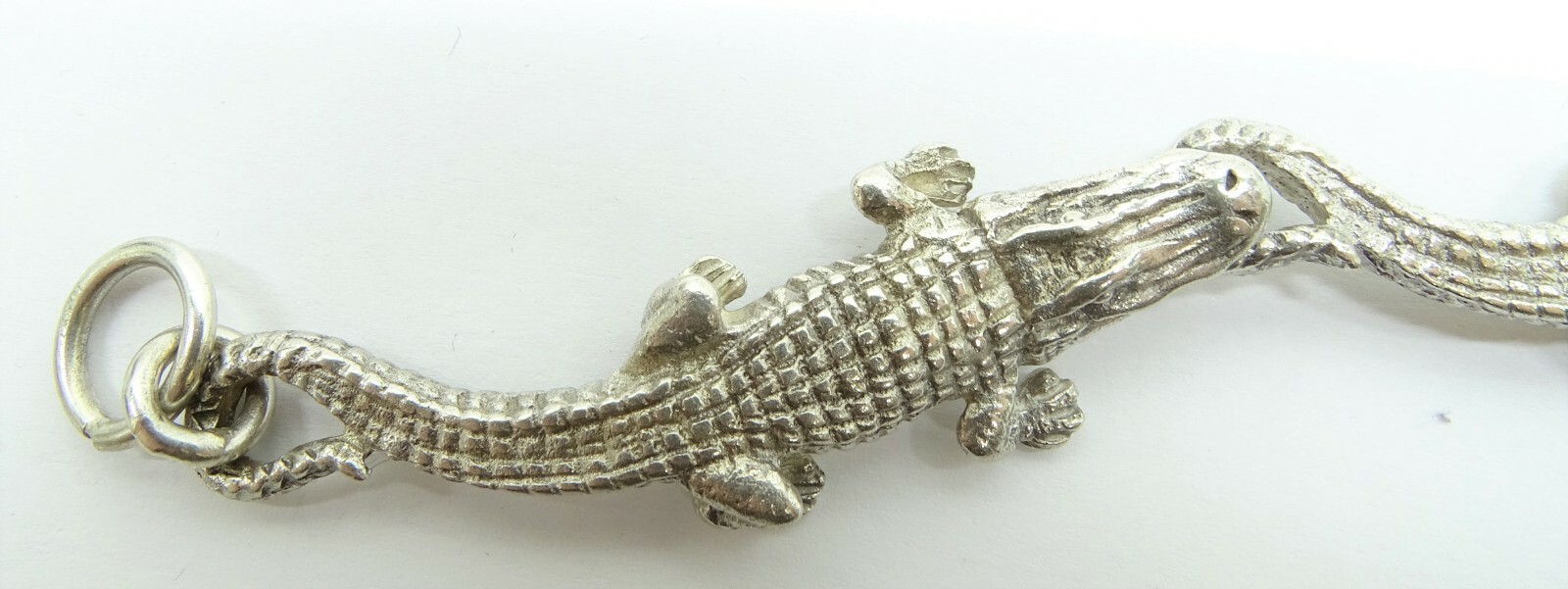 925 Sterling Silver Handmade Alligators Necklace 19" | eBay