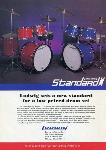 1982 Print Ad of Ludwig Standard Line Drum Kit | eBay