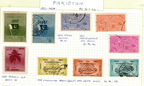 PAKISTAN STAMPS ,FROM 1957 (MOSTLY USED-HINGED) HINGED ON PAPER | eBay