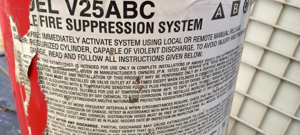 Amerex Model V25ABC Vehicle Fire Suppression System | eBay