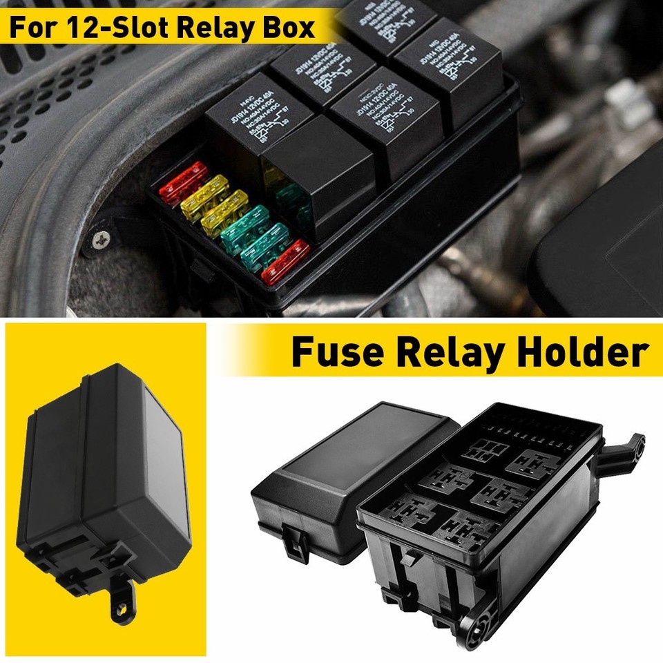 Car Auto Fuse Relay Holder Box 6 Relay Slot &6 Fuse Slots Waterproof ...
